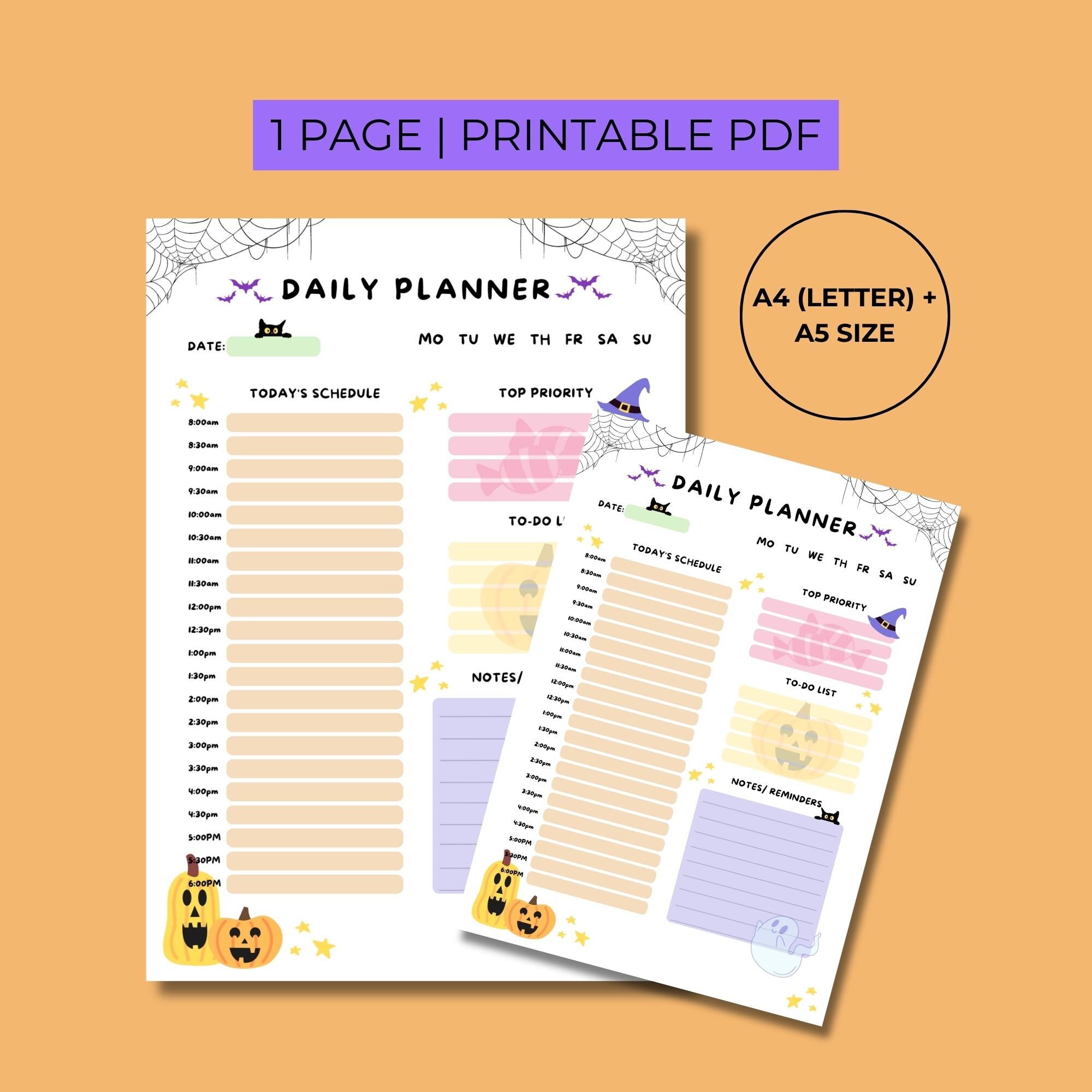 Printable Daily Planner PDF A4 US Letter and A5 Sizes - Etsy Australia