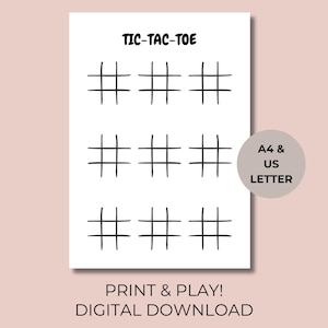 Tic Tac Toe Game Printable | A4 & US Letter | Instant Digital Download ...
