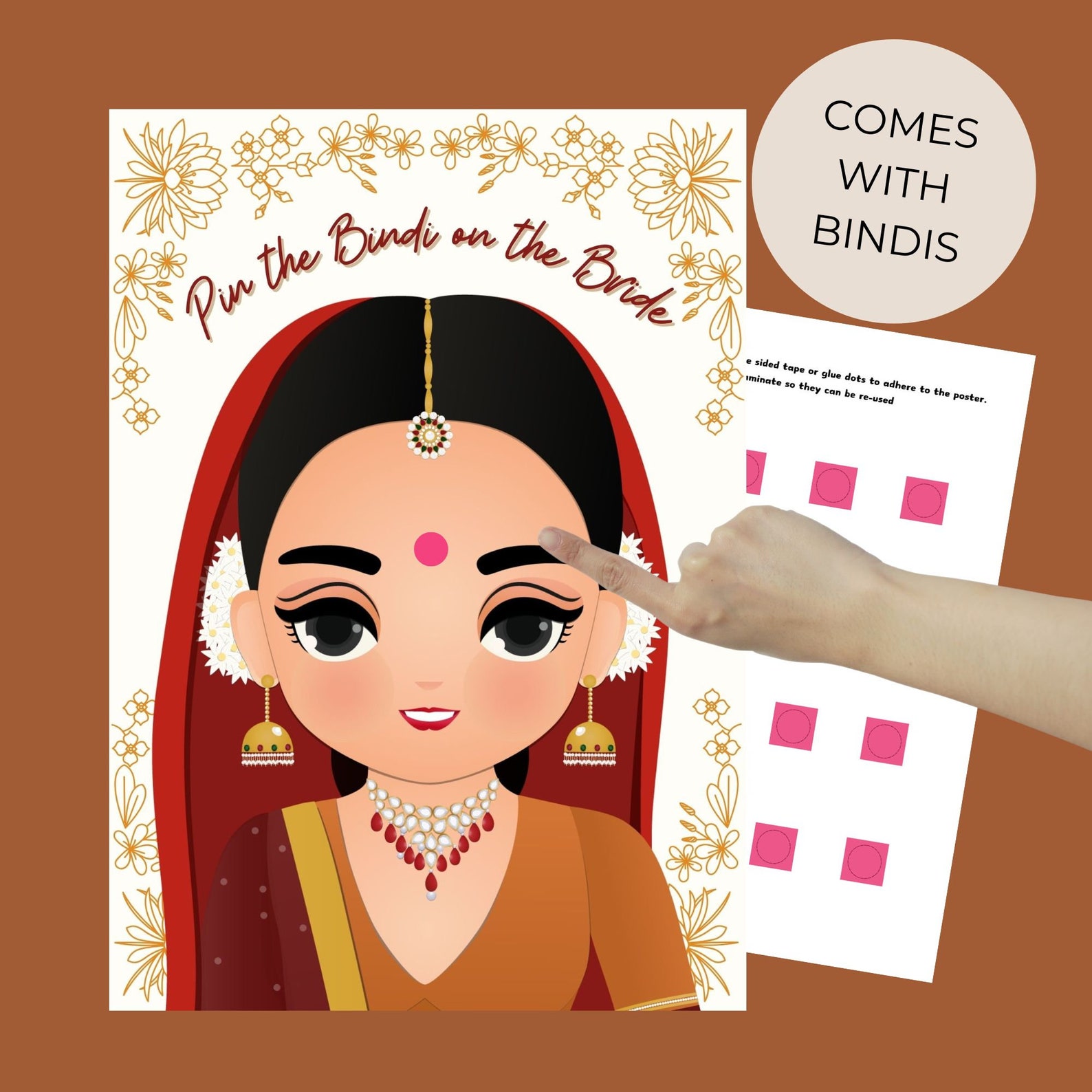 Pin the Bindi on the Bride | Henna Night Game Printable | Sangeet ...