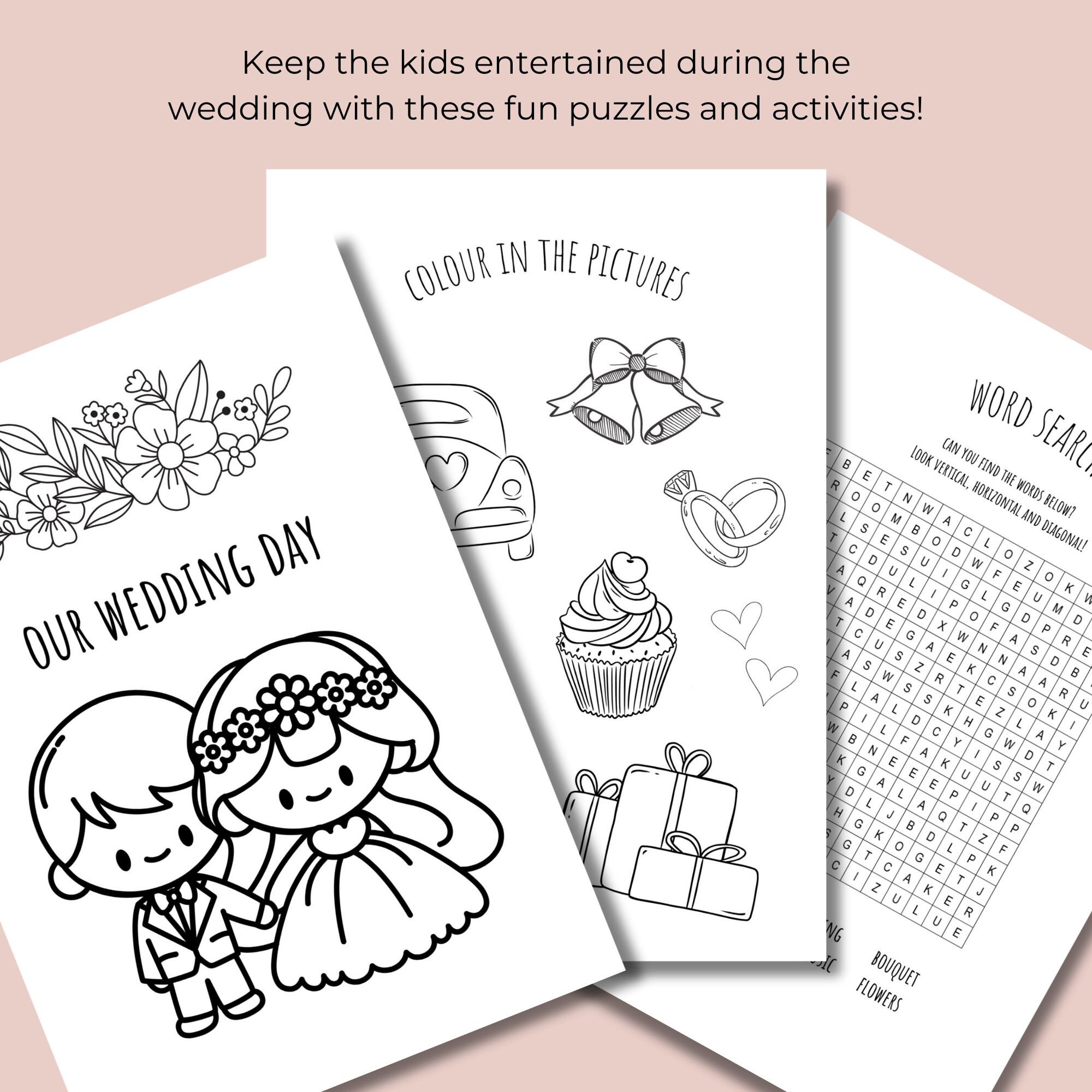 Kid's Wedding Activity Colouring Pack | Games and Puzzles for Children ...