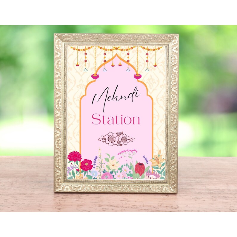Mehndi Signs Pack | Custom Welcome Sign | Henna Night, Bridal Shower ...