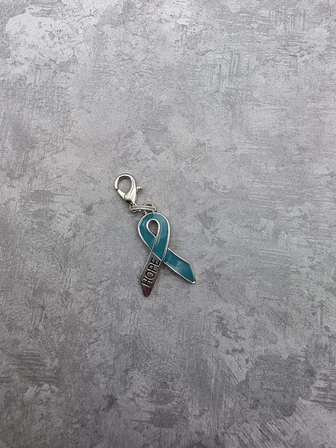 Cervical Cancer Awareness Ribbon Badge Reel Charm · Lanyard Charm ...