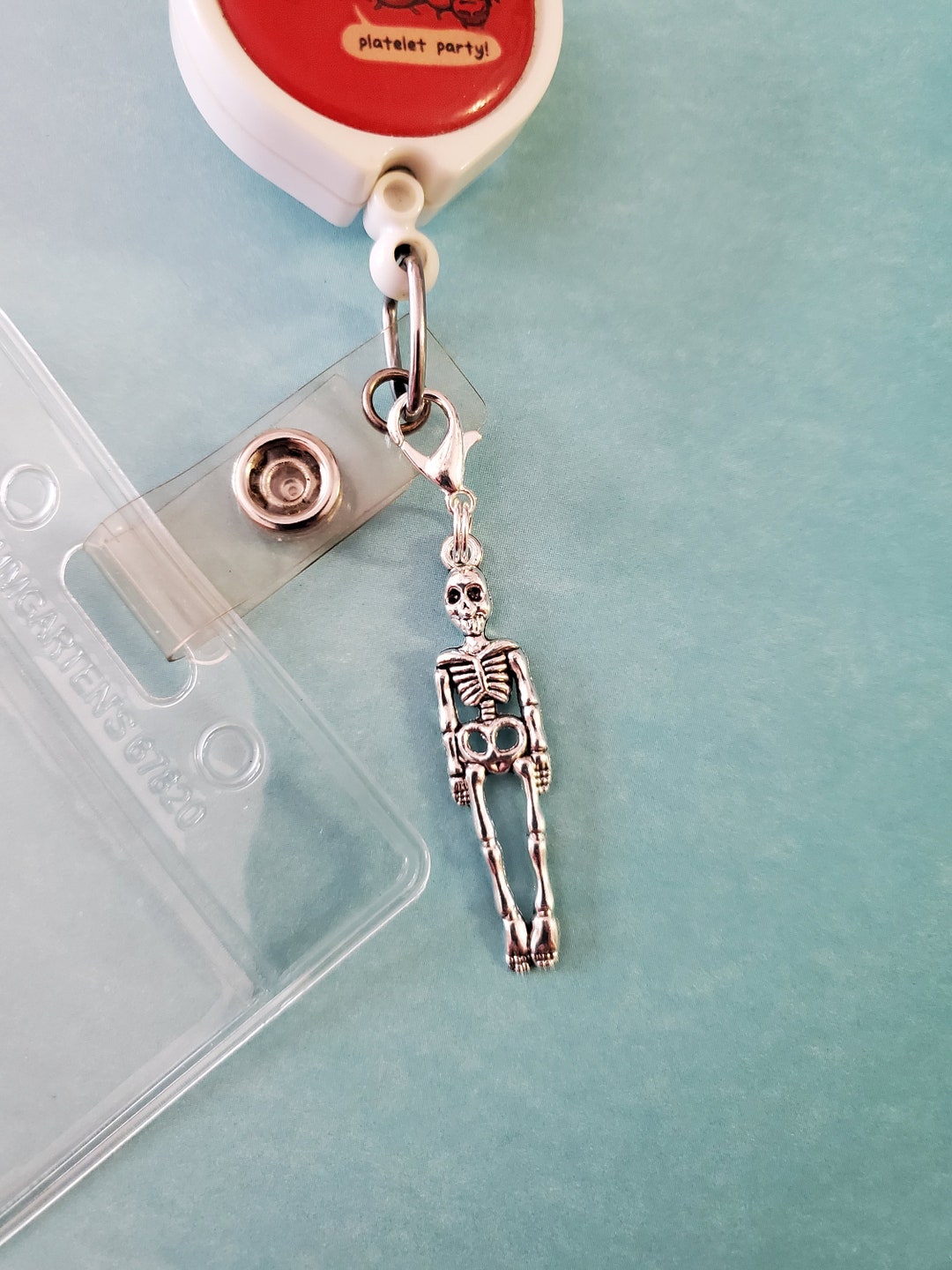 Skeleton, Rad Tech, X-ray Badge Reel Charm, Charm for Purse, Lanyard ...