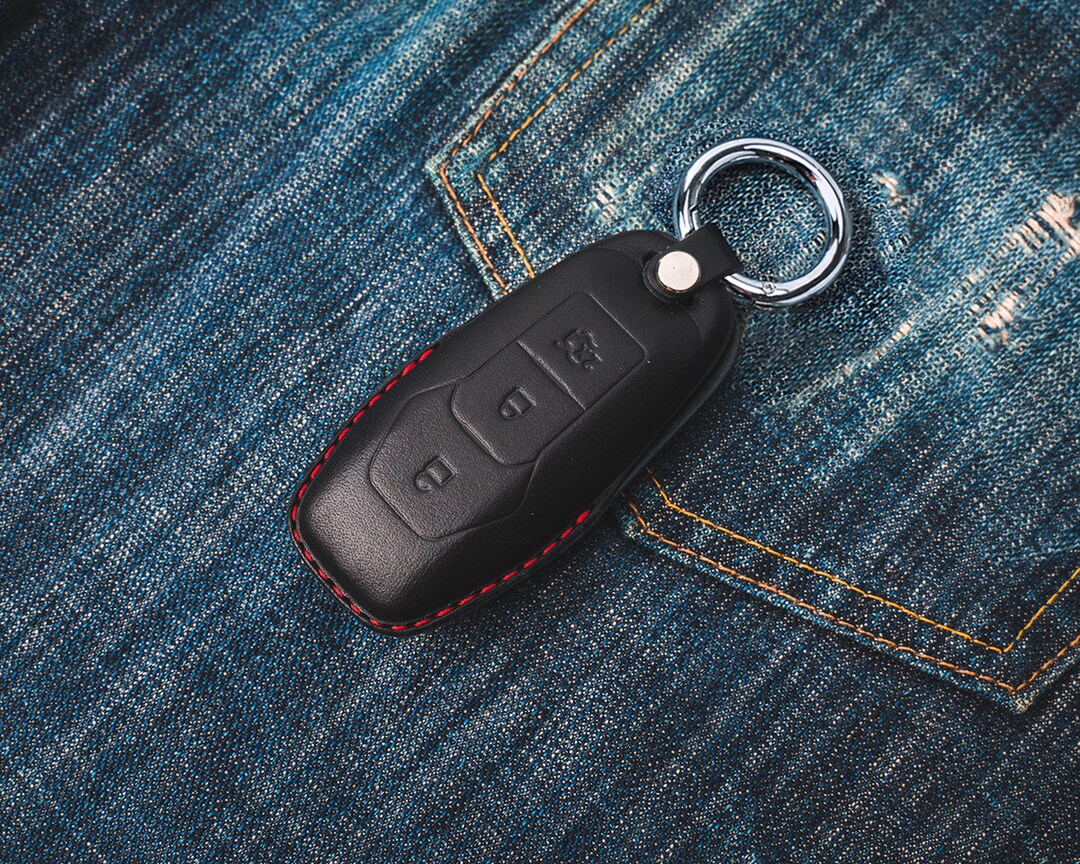 Ford Covered Leather Key Fob Case Mondeo MK3.5 MK4 ST Stline Focus Kuga ...