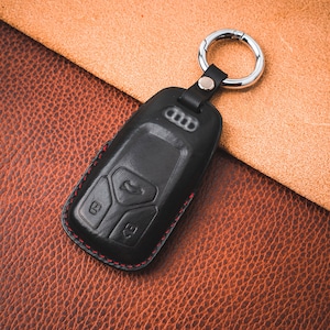 Audi Covered Leather Key Fob Case A1 A3 A4 A5 A8 Q2 Q3 Q5 Q7 RS RS6 RS7 ...