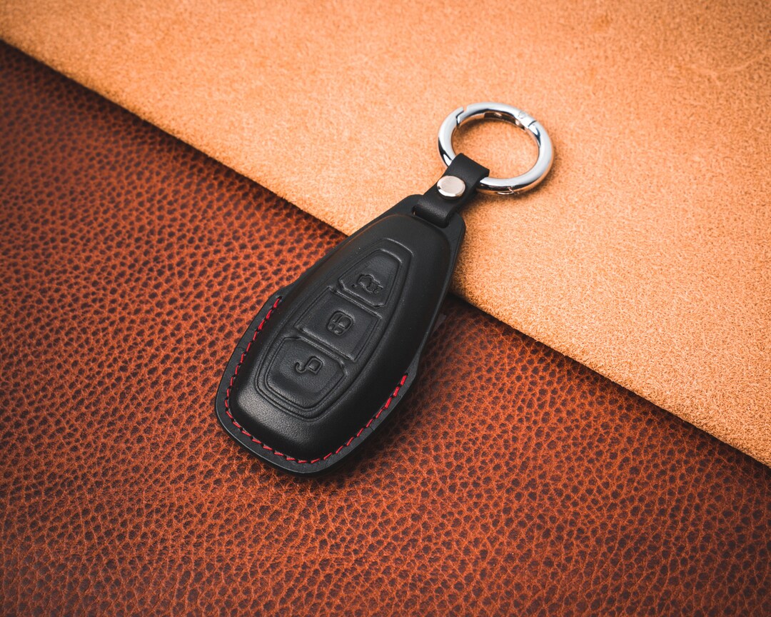 Ford Covered Leather Key Fob Case MK3.5 MK4 ST Stline Focus Kuga Active ...