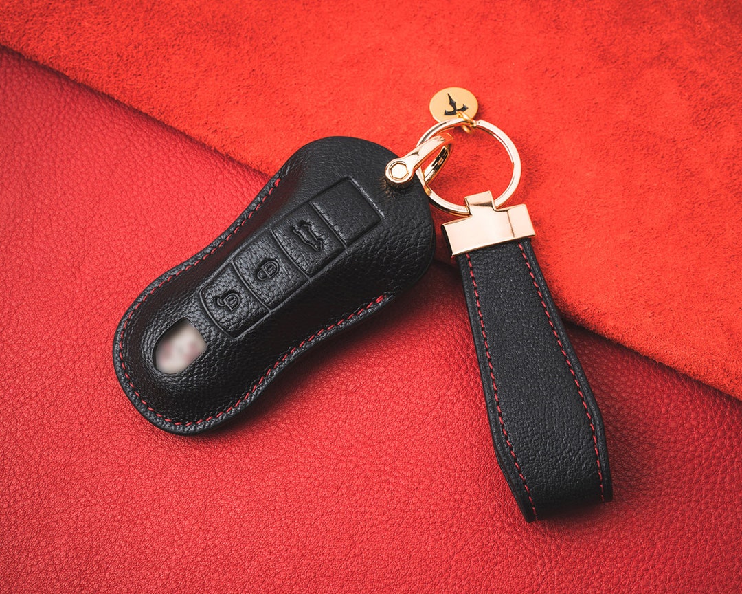 Porsche Covered Leather Key Fob Case PORSCHE 911 718 987 Carrera GTS ...