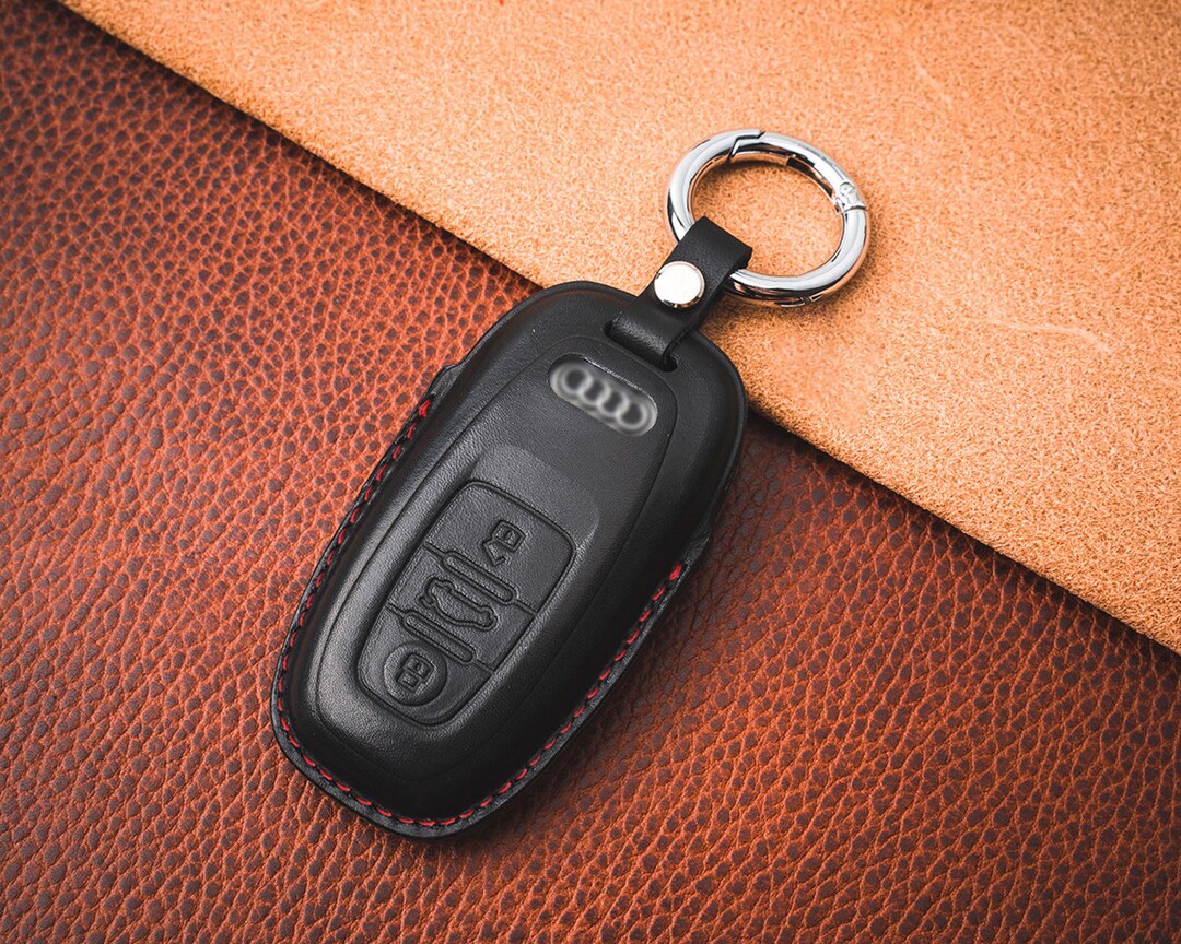 Audi Covered Leather Key Fob Case A1 A3 A4 A5 A8 Q2 Q3 Q5 Q7 RS RS6 RS7 ...