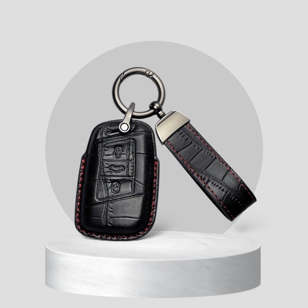 Volkswagen Covered Leather Key Fob Case Arteon T-roc Caddy Polo T-cross ...