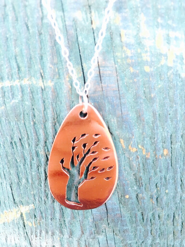 Tree Necklace/ Tree Pendant / Hand Cut Silhouette Pendant / Hand Cut ...