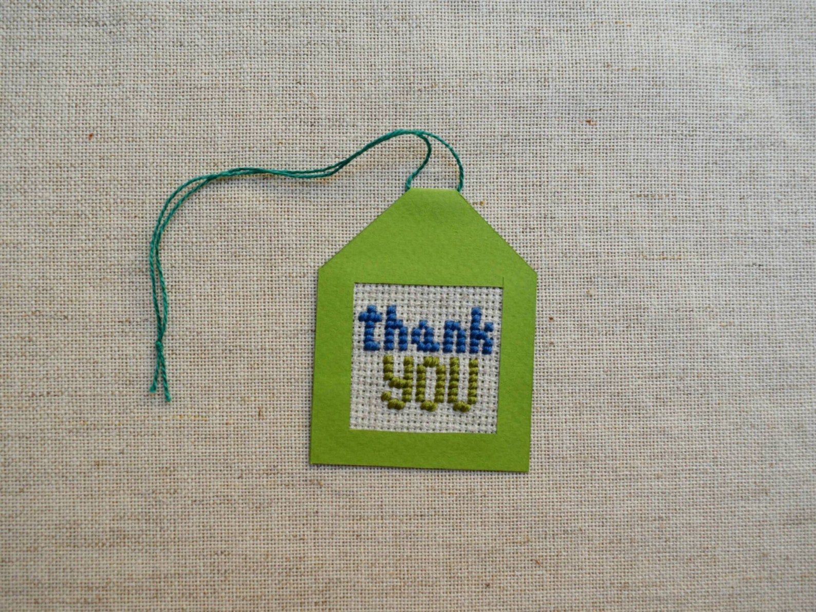 5 Thank You Tags Embroidered Gift Tags Set of 5 Tags With Embroidery ...