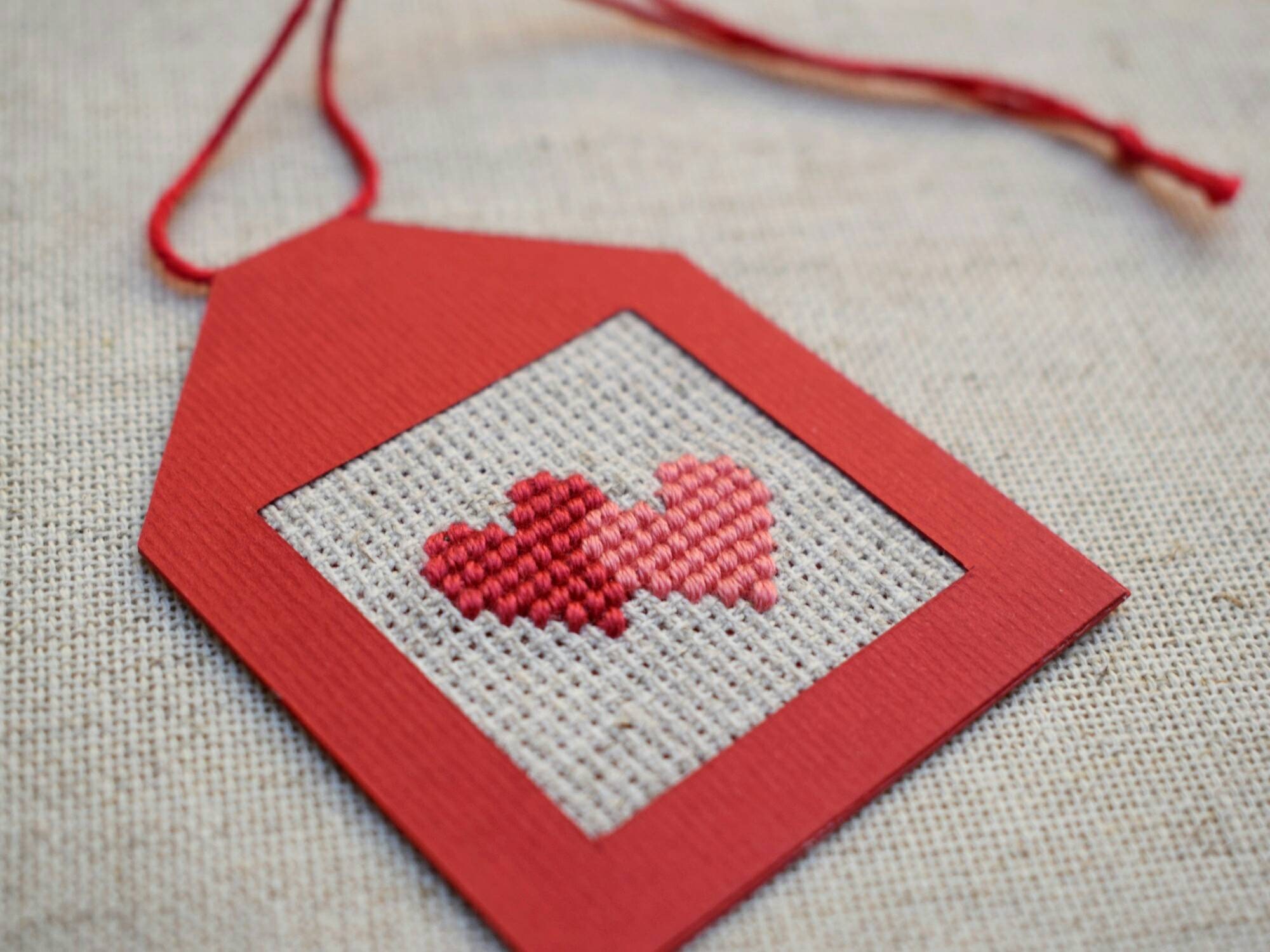 5 Heart Tags Embroidered Gift Tags Set of 5 Tags With Embroidery ...