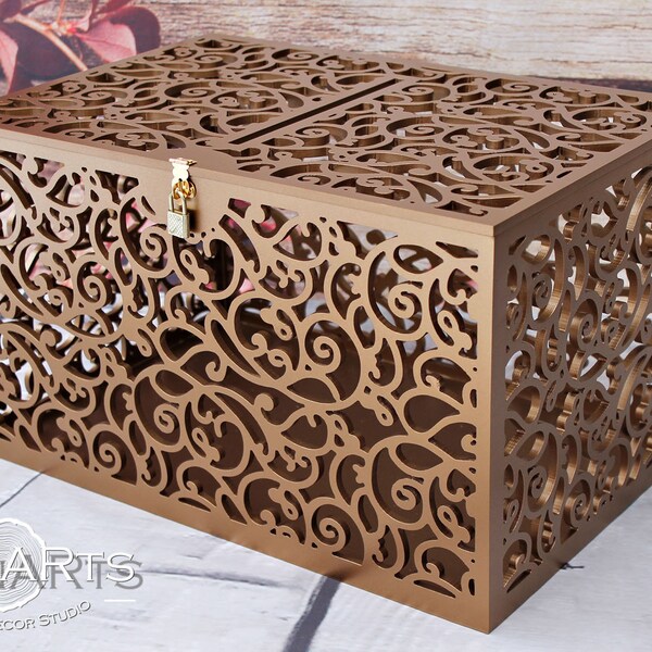 Gold Card Box With Slot - Etsy