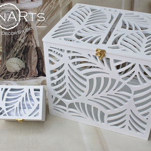 Palm Leaves Wedding Card Box&ring Box-palm Fronds Wedding Set-tropical ...