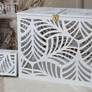 Palm Leaves Wedding Card Box&ring Box-palm Fronds Wedding Set-tropical ...