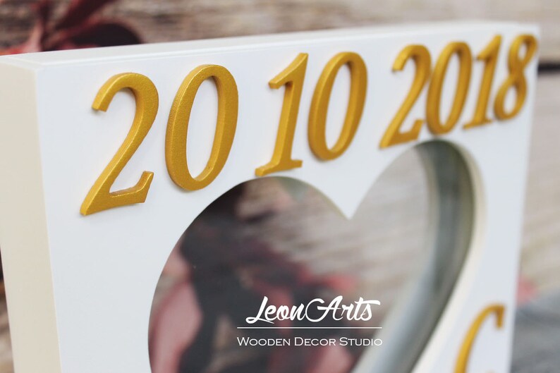 Personalized Wedding Sand Ceremony Heart Frame Set-white and Gold Unity ...