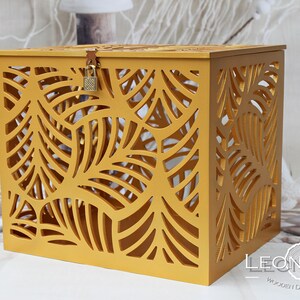 Gold Palm Leaves Wedding Card Box-palm Fronds Wedding Money Box ...