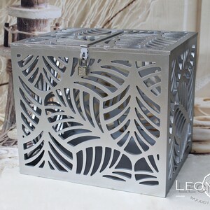 Silver Palm Leaves Wedding Card Box-palm Fronds Wedding Money - Etsy