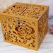 Lockable Gold Wedding Card Box With Roses-wedding Gift-keepsake Box ...