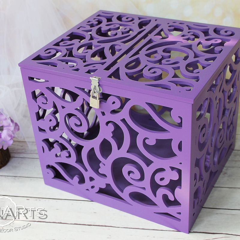 Purple Wedding Card Box - Etsy