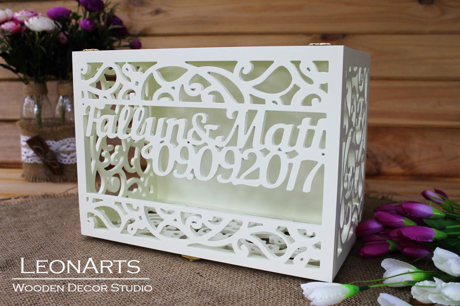 Personalized Ivory Wedding Card Box-wood Keepsake Box-wedding | Etsy