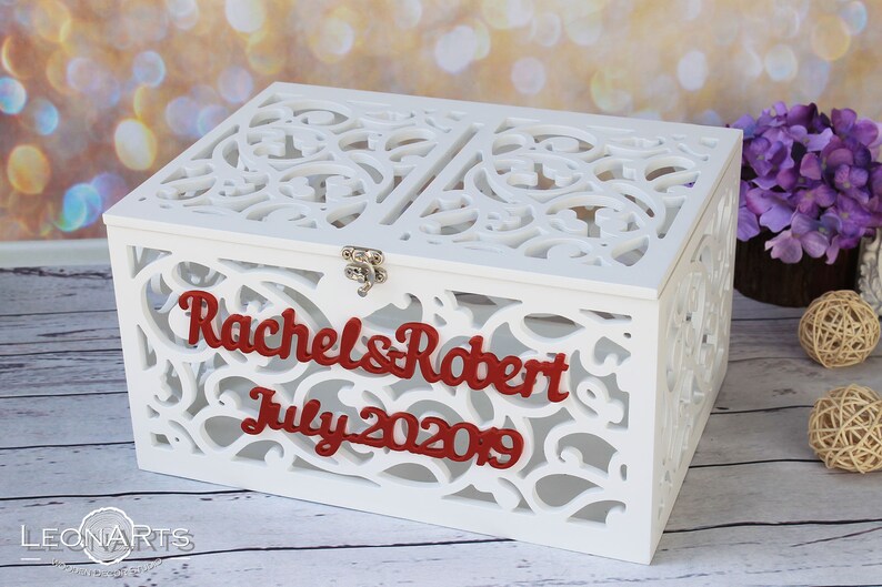 Personalized Wedding Card Money Box With Slot-wedding Card Holder With ...