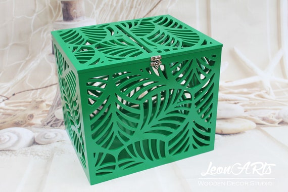 Palm Leaves Wedding Card Box-green Palm Fronds Wedding Money | Etsy