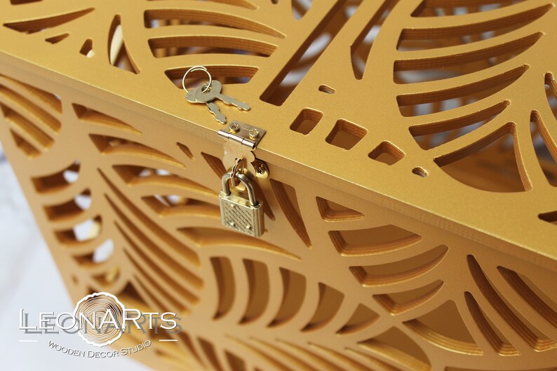 Gold Palm Leaves Wedding Card Box-palm Fronds Wedding Money | Etsy