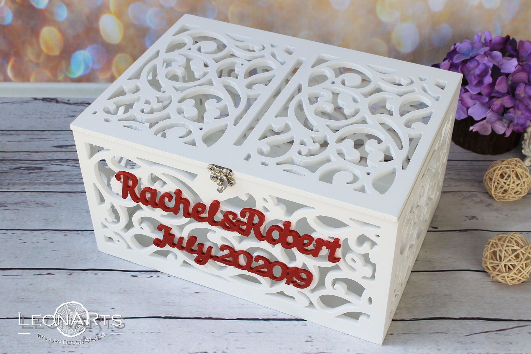 Personalized Wedding Card Money Box With Slot-wedding Card Holder With ...