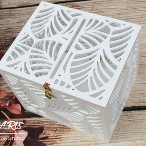 Palm Leaves Wedding Card Box - Palm Fronds Money Box - Tropical Beach ...