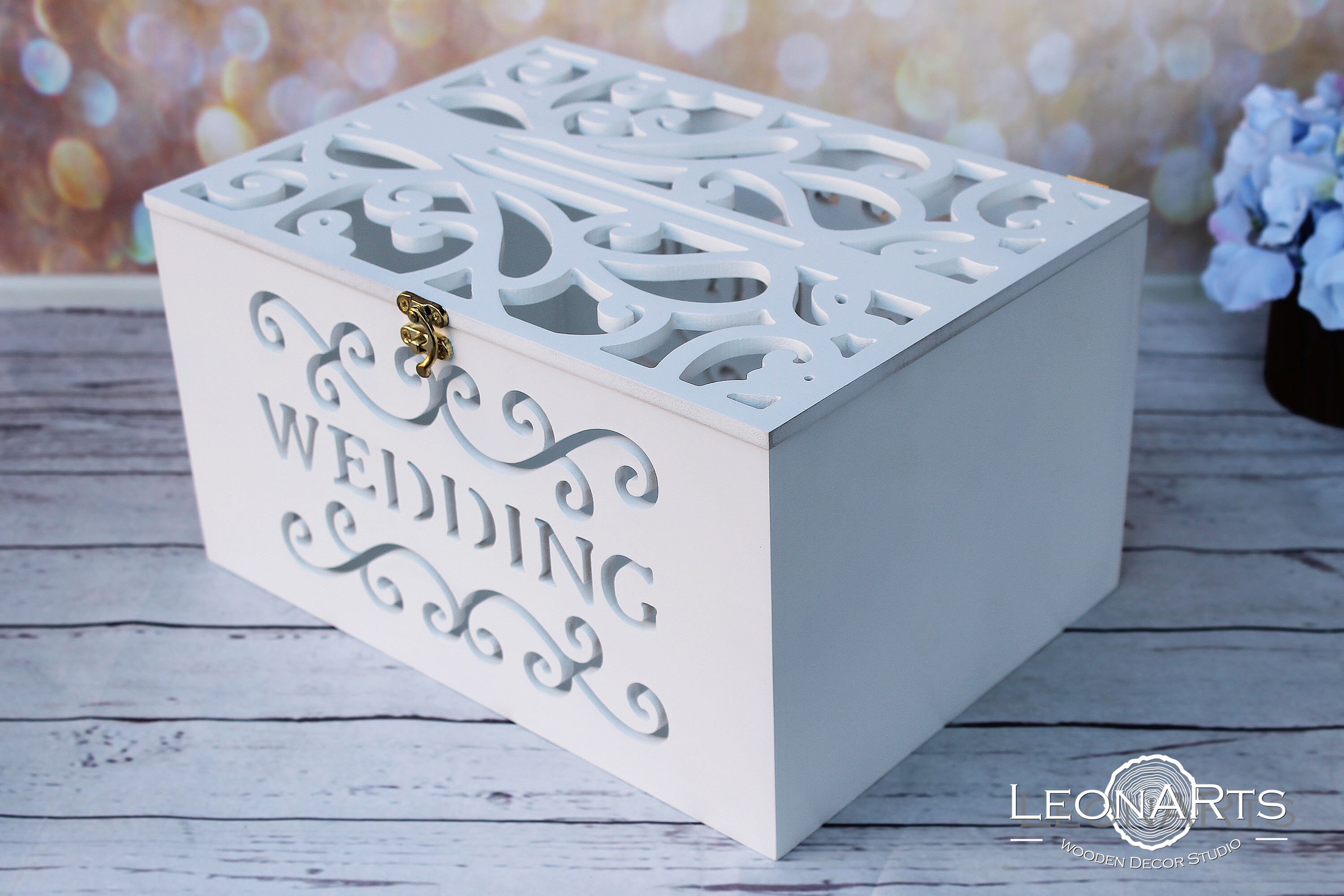 Wedding Card Money Box-White Keepsake Box with whorls-Wedding | Etsy
