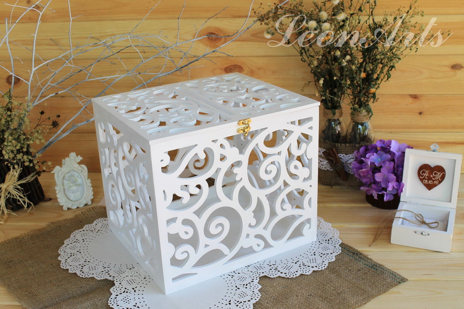 Wedding Card Box BIG Size-wedding Gift-plywood Box-white - Etsy