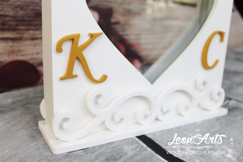 Personalized Wedding Sand Ceremony Heart Frame Set-white and Gold Unity ...