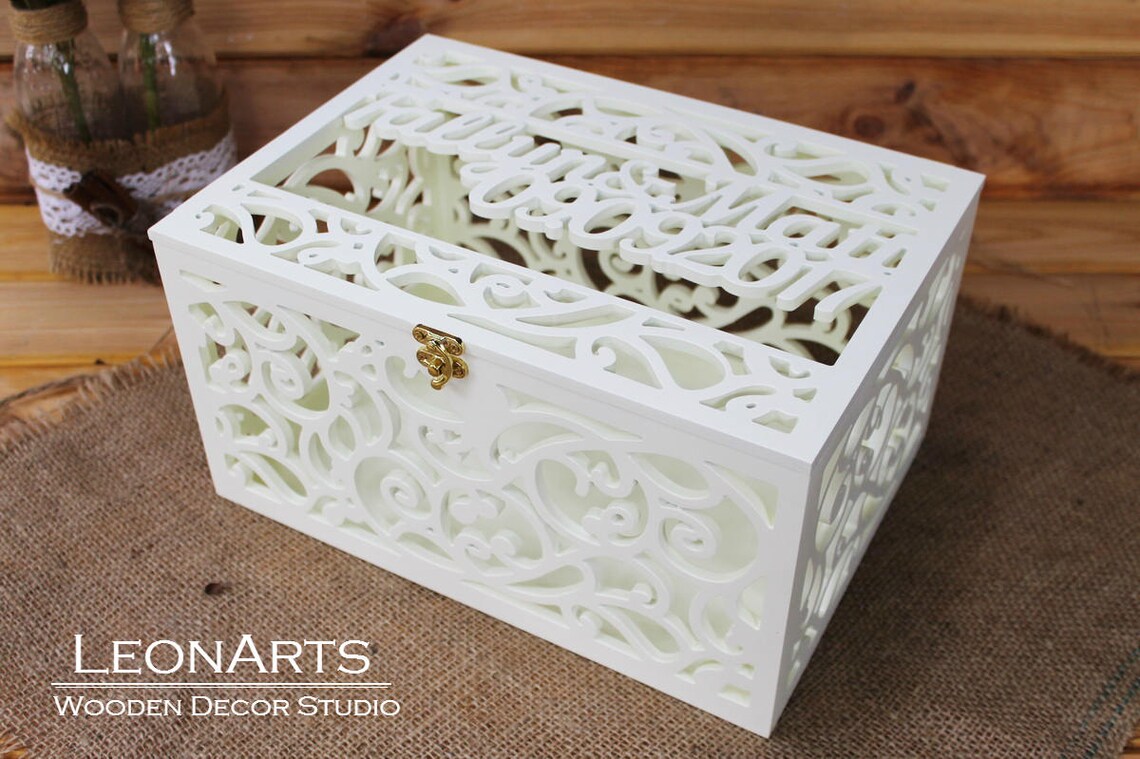 Personalized Ivory Wedding Card Box-wood Keepsake Box-wedding | Etsy
