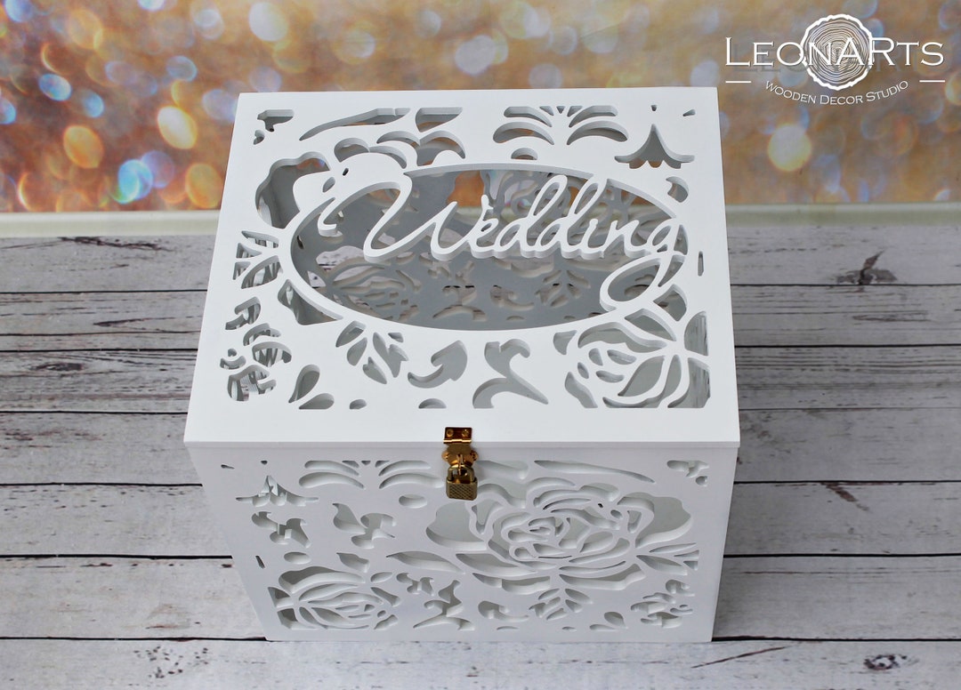 Lockable Roses Wedding Card Box-keepsake Box With Lock&key-custom Money ...