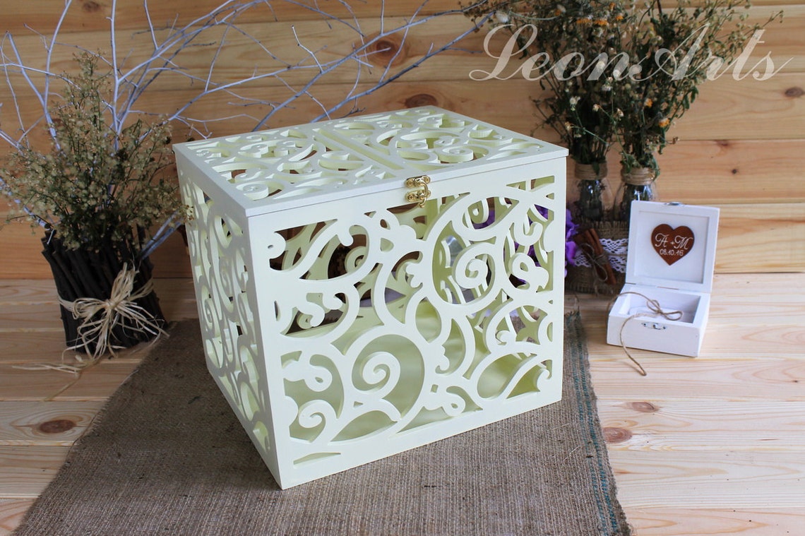 Ivory Wedding Card Box BIG Size-wedding Gift-plywood | Etsy
