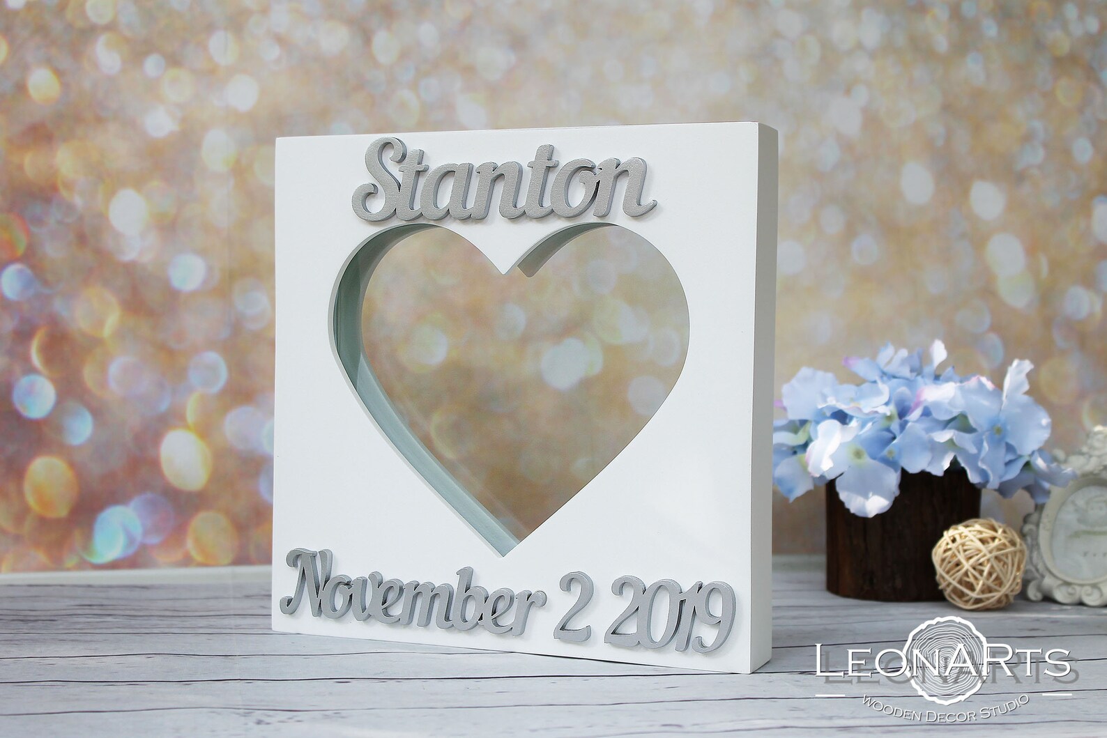 Unity Shadow Sand Ceremony Box-personalized Wedding Sand Ceremony Heart ...