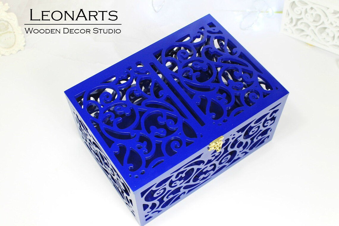 Wedding Card Box in Royal Blue-wedding Gift-plywood - Etsy