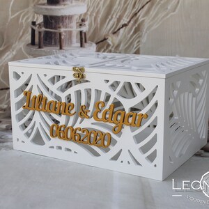 Personalized Palm Leaves Wedding Card Box-palm Fronds Card Money Box ...