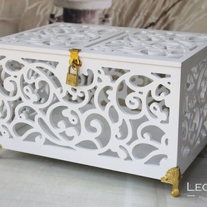 Lockable Wedding Card Money Box With Slot-wedding Card Holder With Legs ...