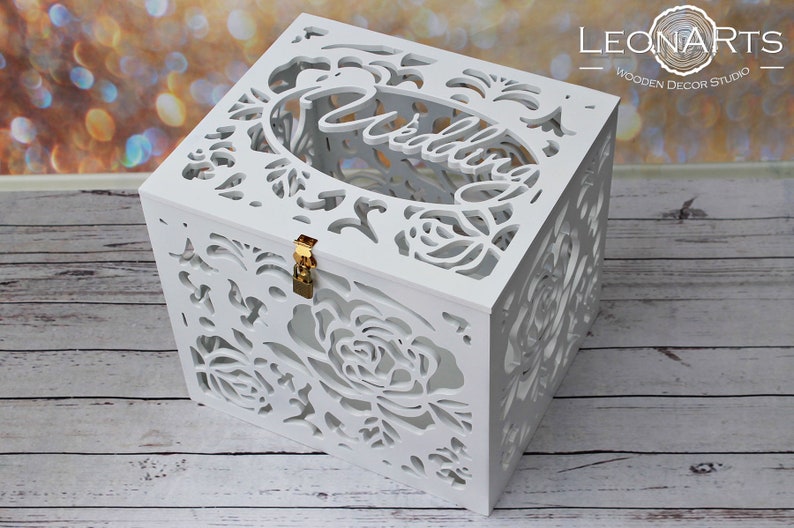 Lockable Roses Wedding Card Box-keepsake Box With Lock&key-custom Money ...