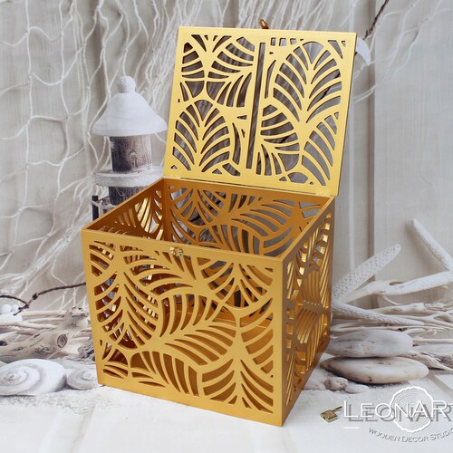 Palm Leaves Wedding Card Box-palm Fronds Wedding Money - Etsy