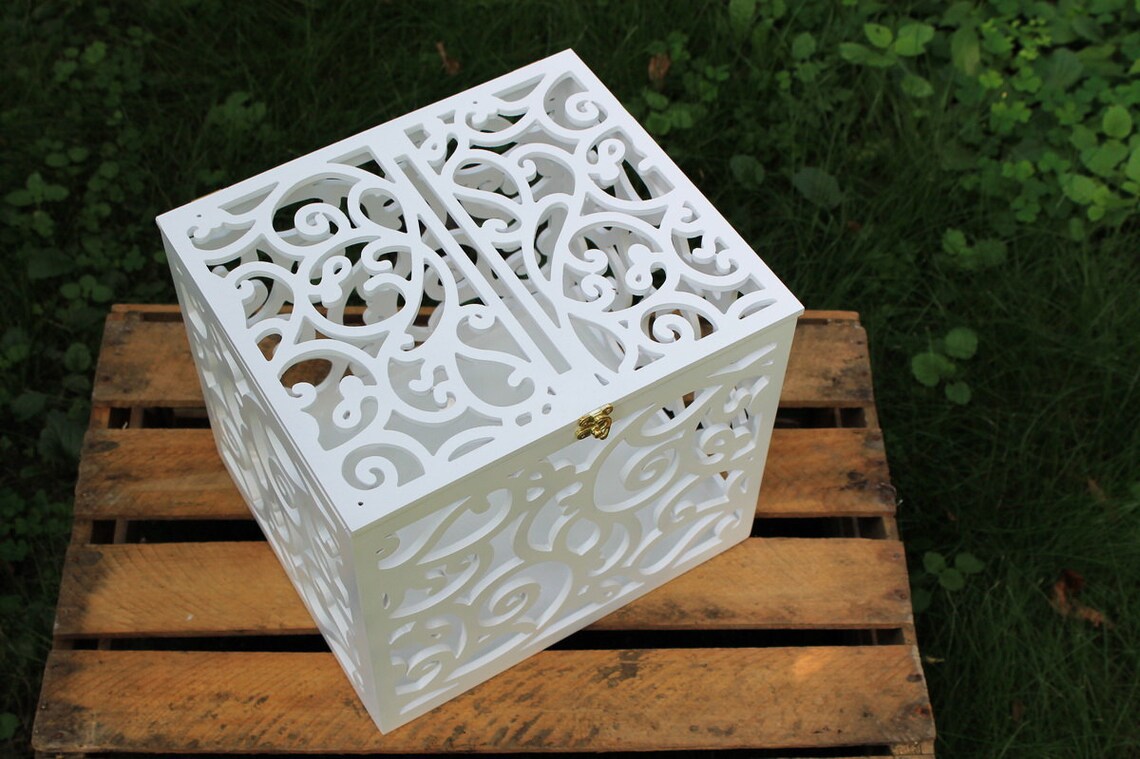 Wedding Card Box BIG Size-wedding Gift-plywood Box-white - Etsy