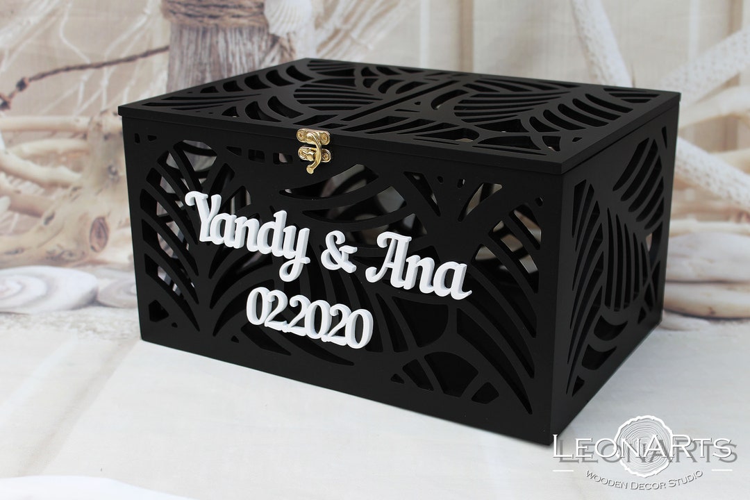 Personalized Palm Leaves Wedding Card Box-palm Fronds Money Box ...