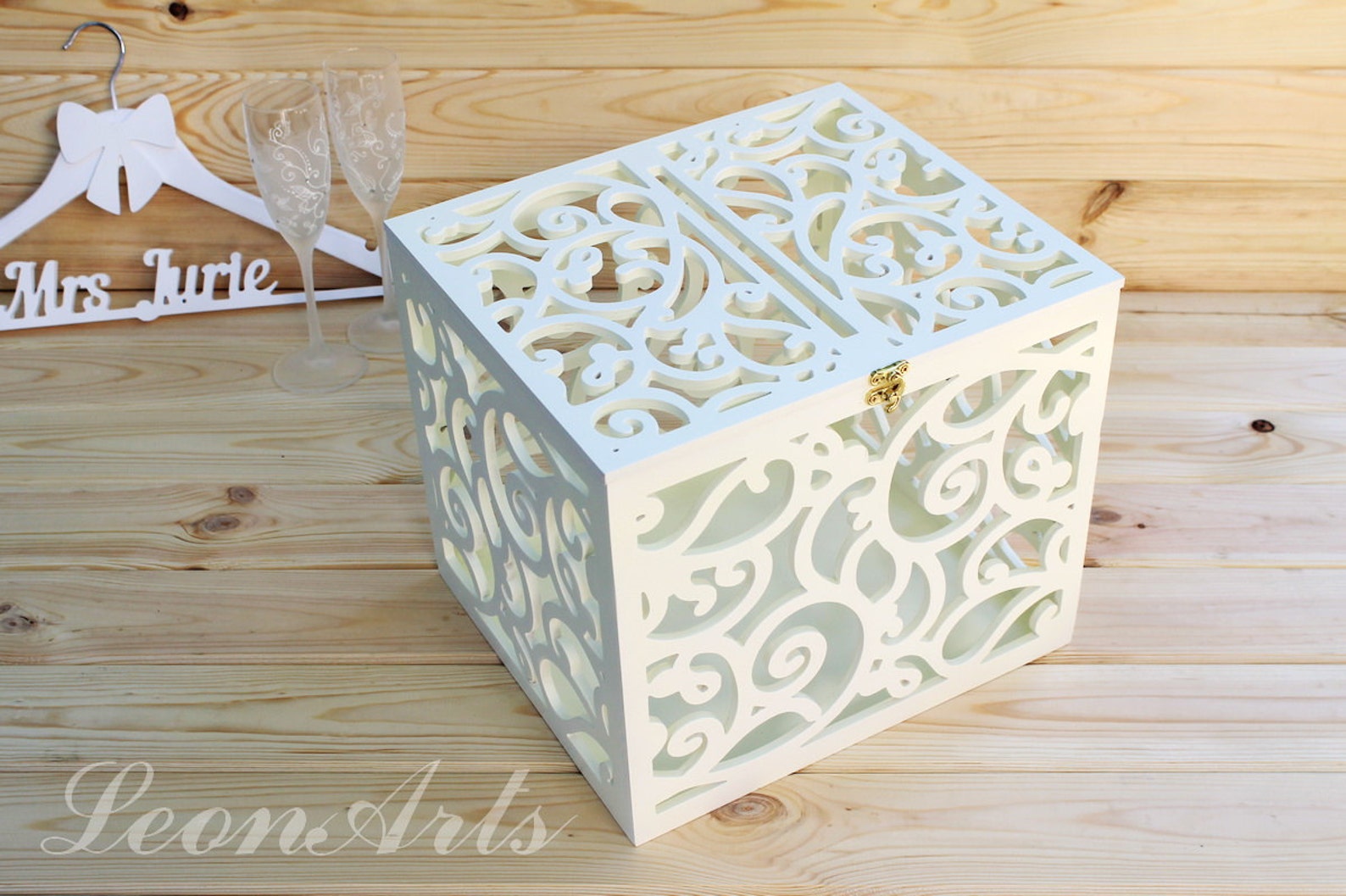 Ivory Wedding Card Box BIG Size-wedding Gift-plywood | Etsy