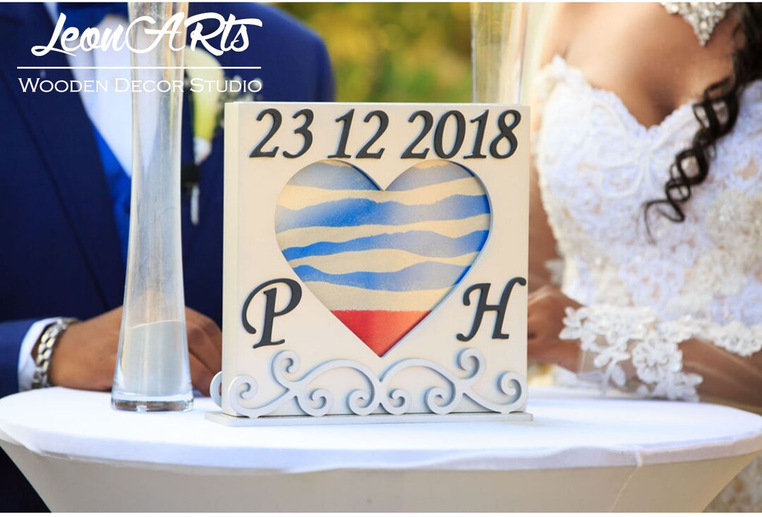 Personalized Wedding Sand Ceremony Heart Frame-sand Ceremony Set-unity ...