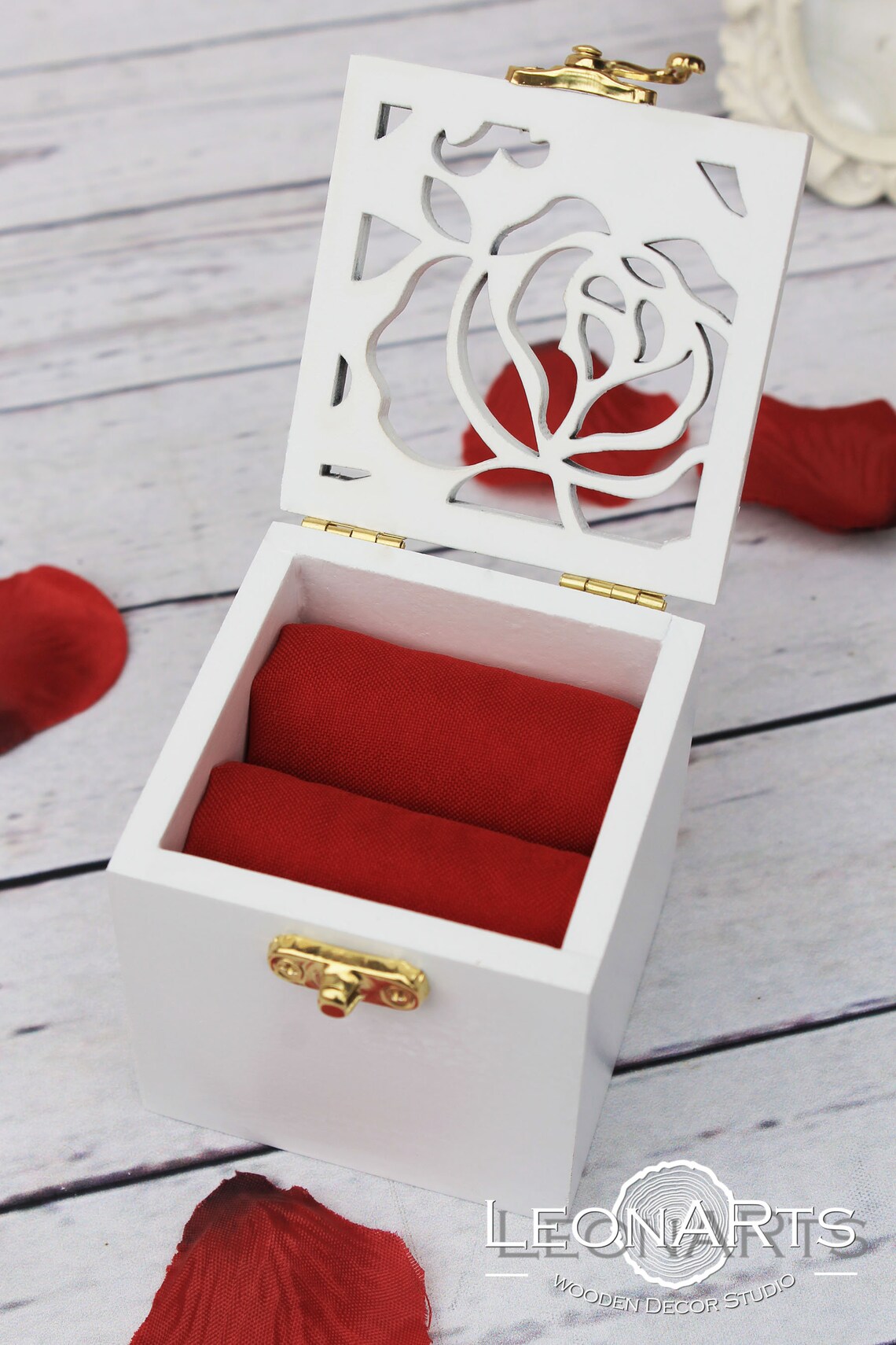 Beauty and the Beast Enchanted Rose Wedding Ring Box-magic of | Etsy