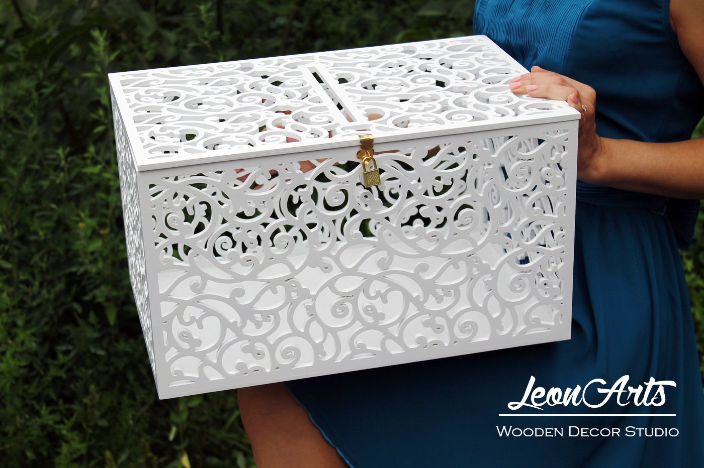 Paper & Party Supplies Lockable Personalized Wedding Card Box BIG SIZE ...