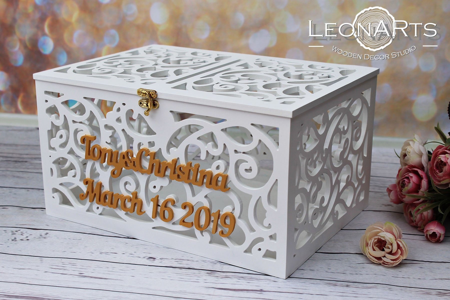 Personalized Wedding Card Money Box With Slot-wedding Card Holder With ...