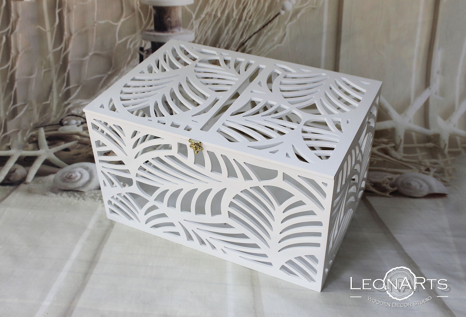 Palm Leaves Wedding Card Box BIG Size-palm Fronds Wedding | Etsy